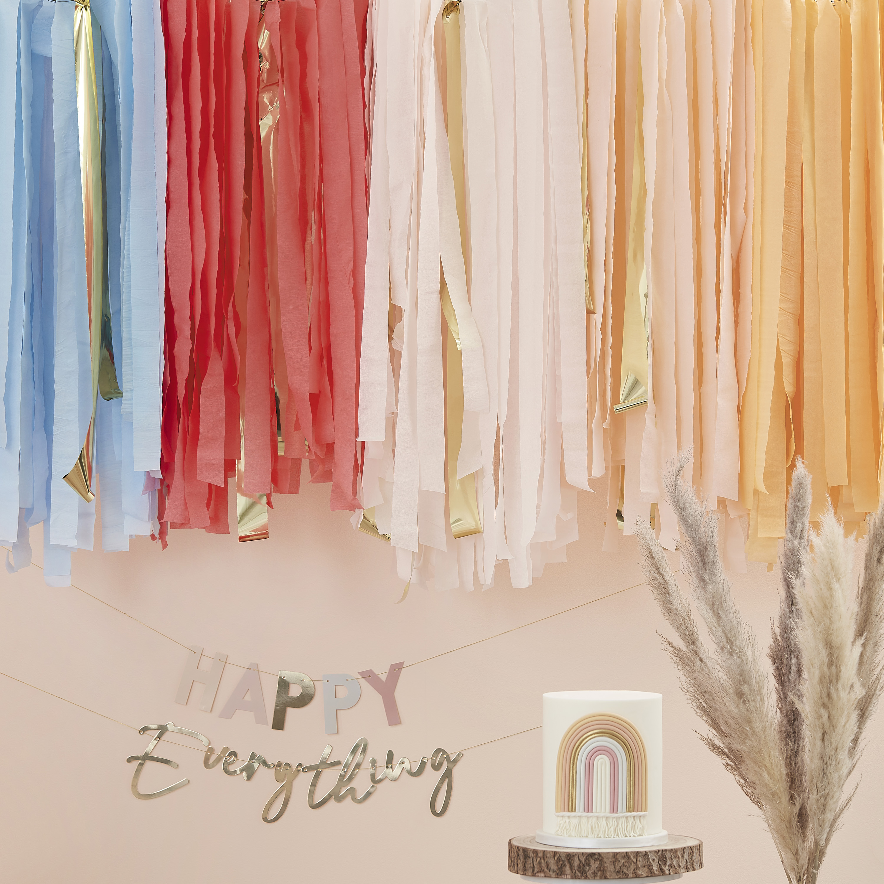 Pastel Hanging Streamer Party Backdrop | Ginger Ray