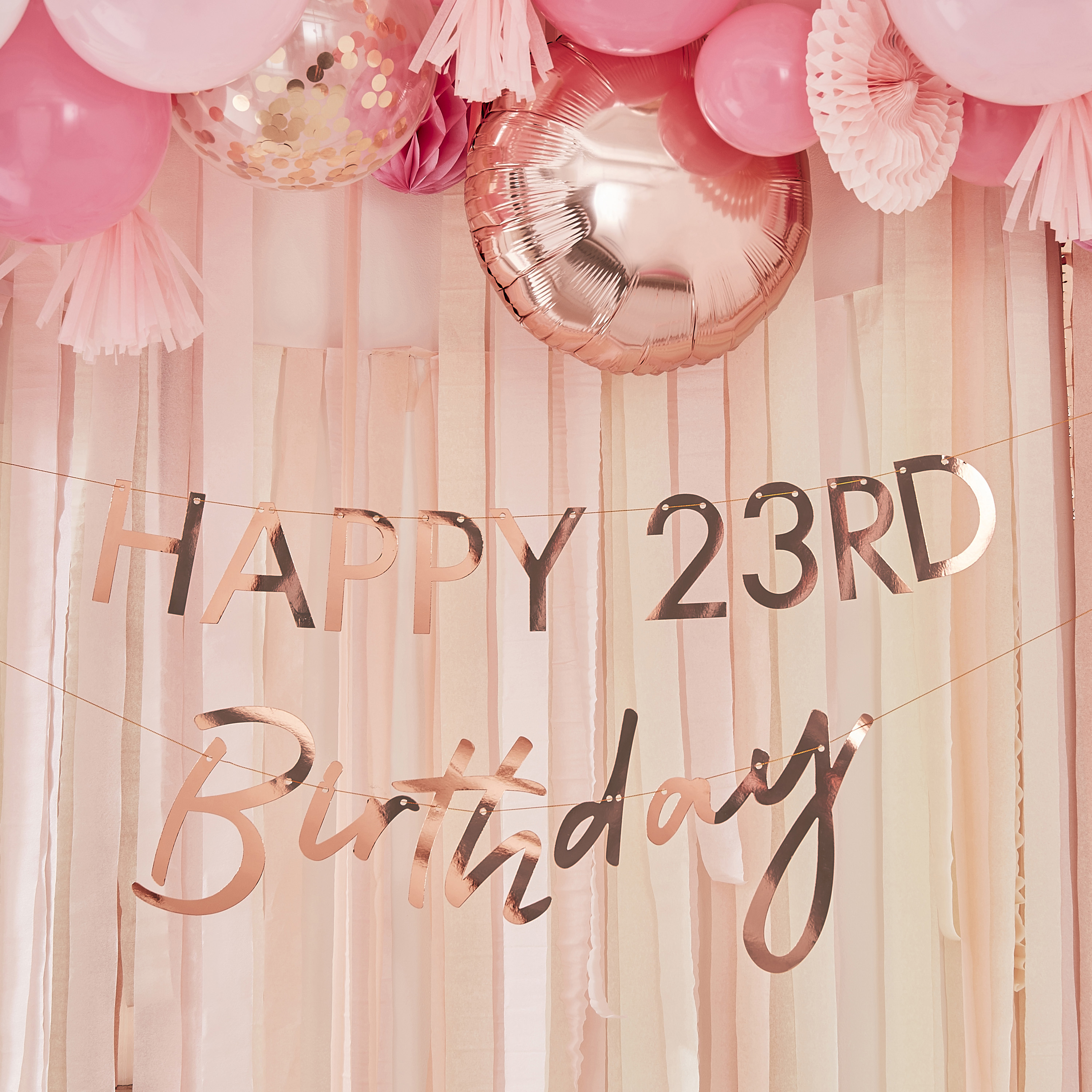 Customisable Milestone Rose Gold Birthday Banner | Ginger Ray