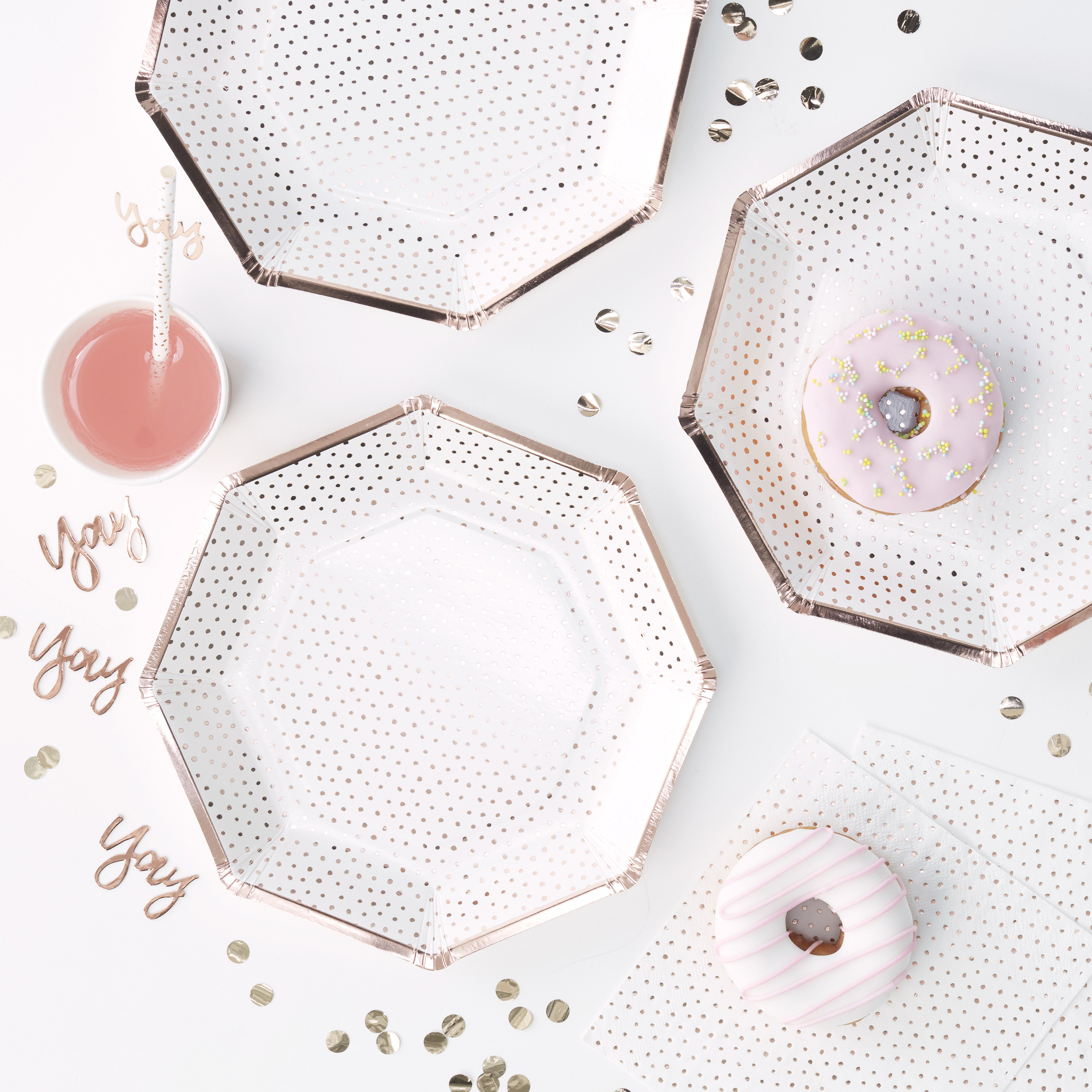 Rose Gold Foiled Spotty Paper Party Plate | Ginger Ray | Ginger Ray