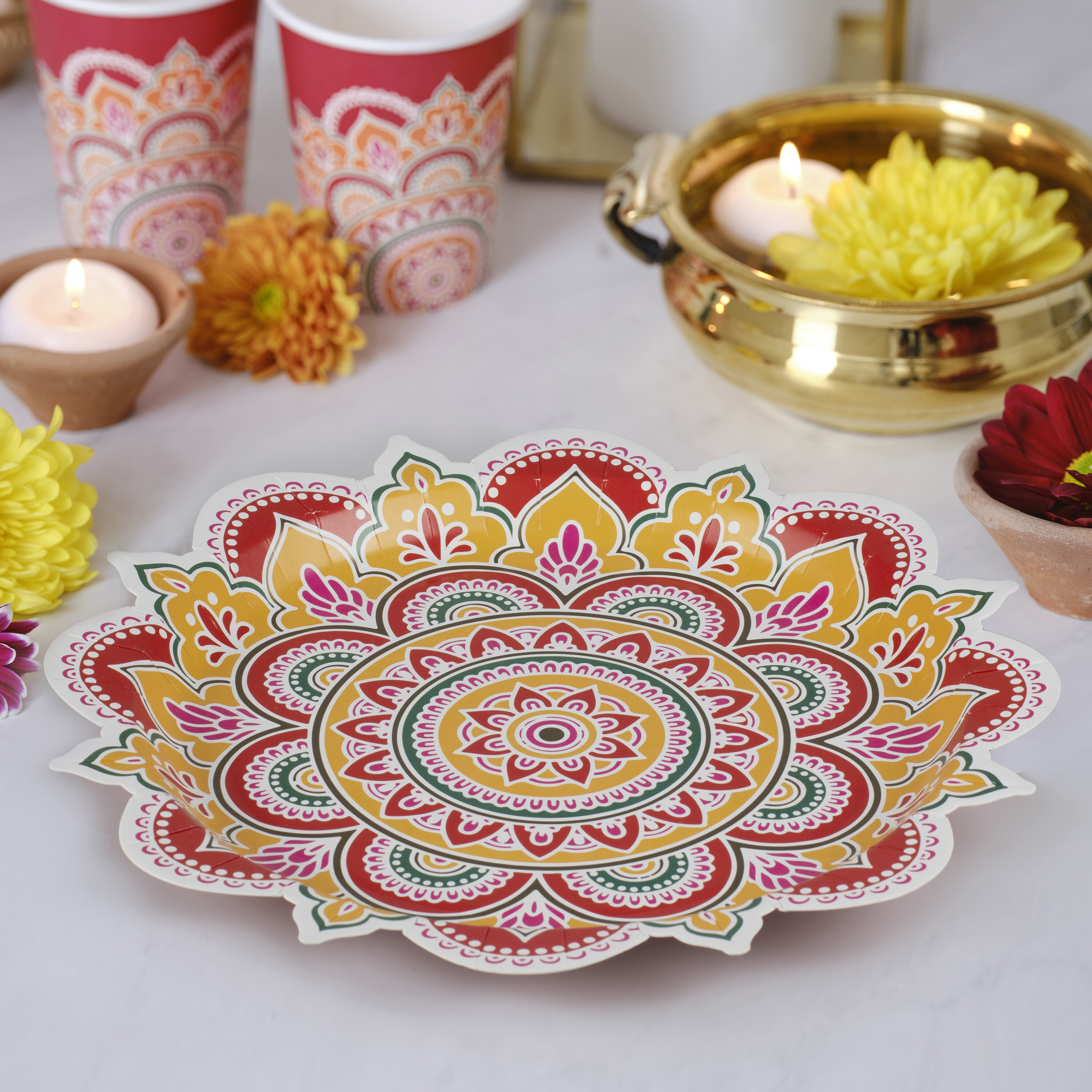 Multicoloured Paper Diwali Plates | Ginger Ray
