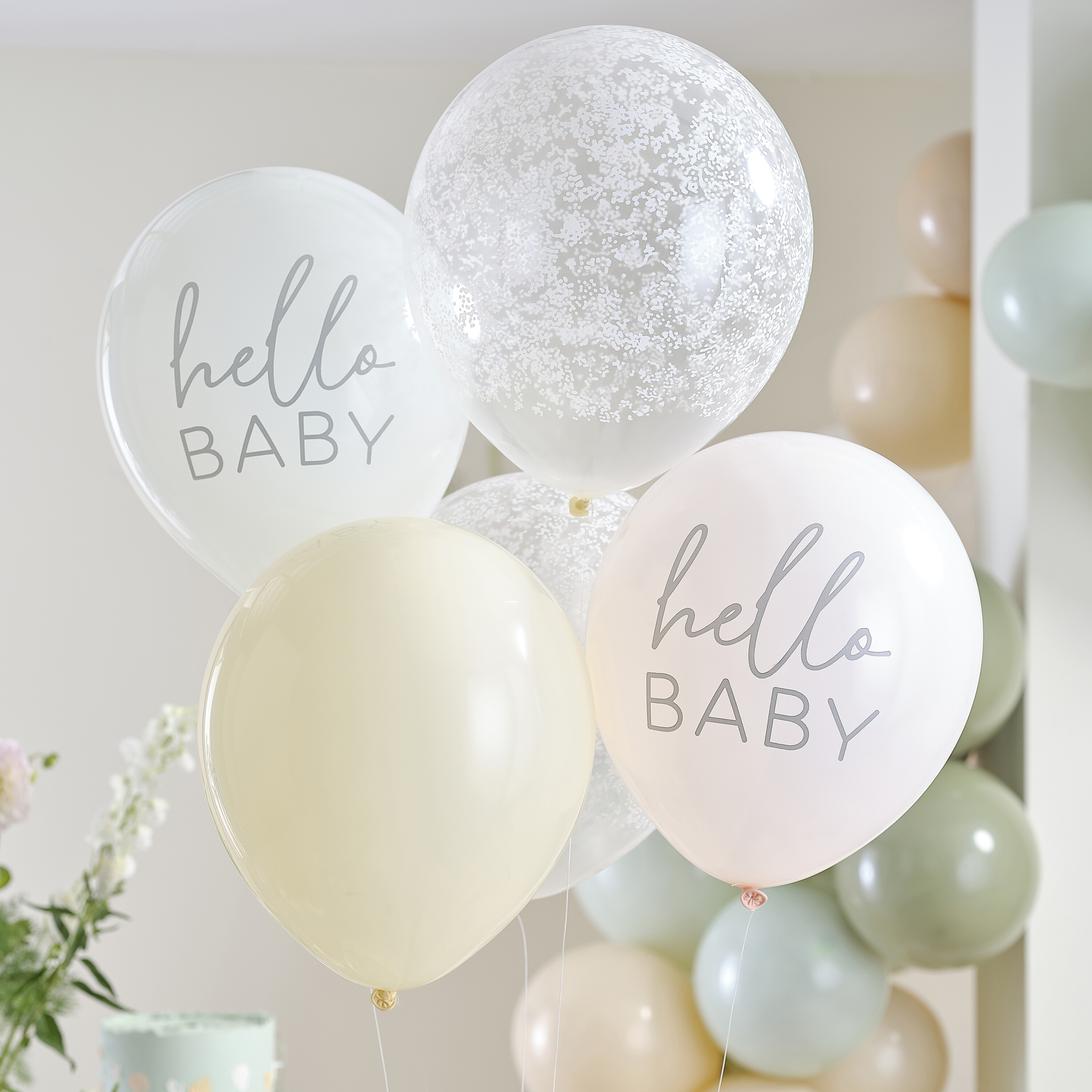 Hello Baby Floral Baby Shower Balloon Bundle | Ginger Ray