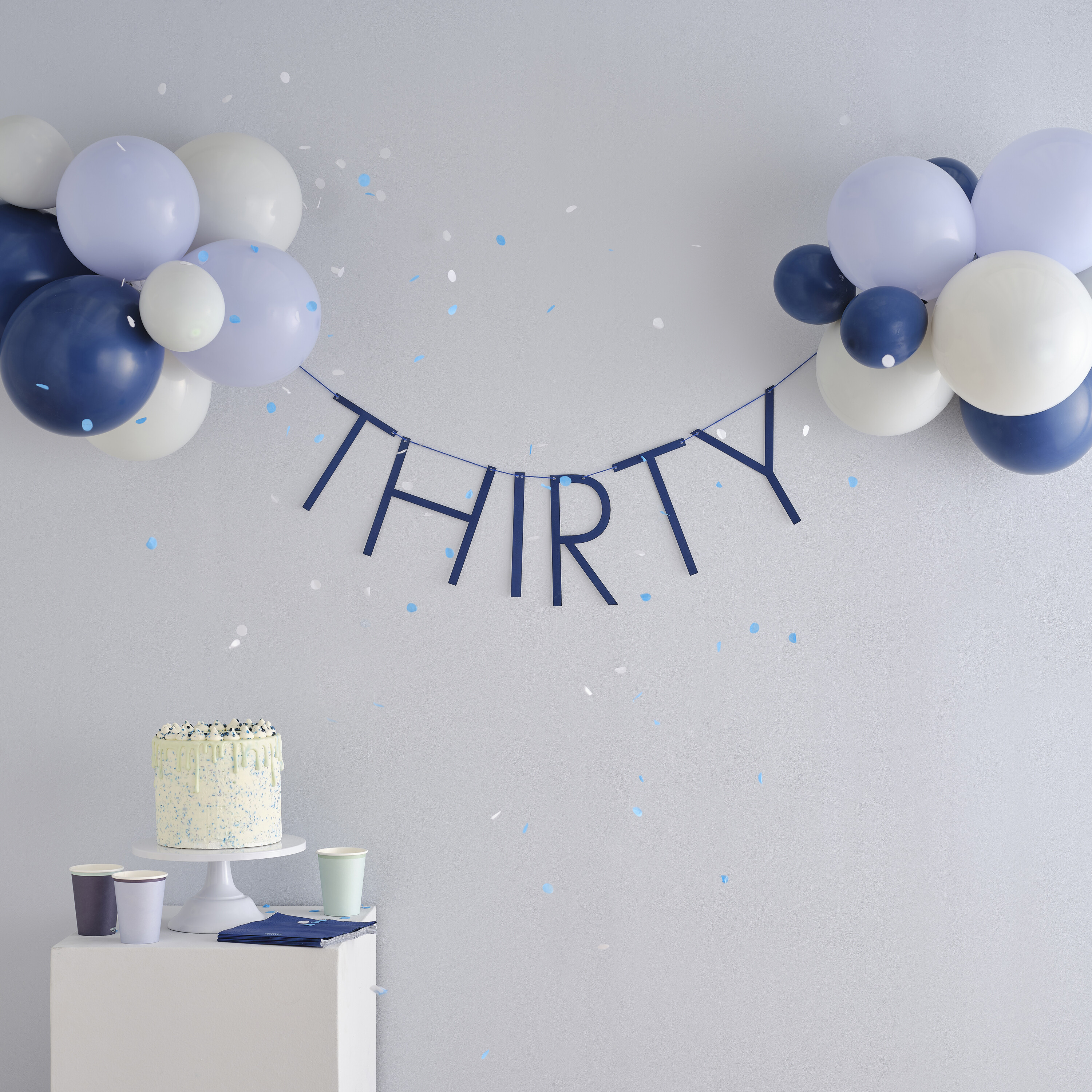 Navy 30th Birthday Milestone Balloon Bunting | Ginger Ray
