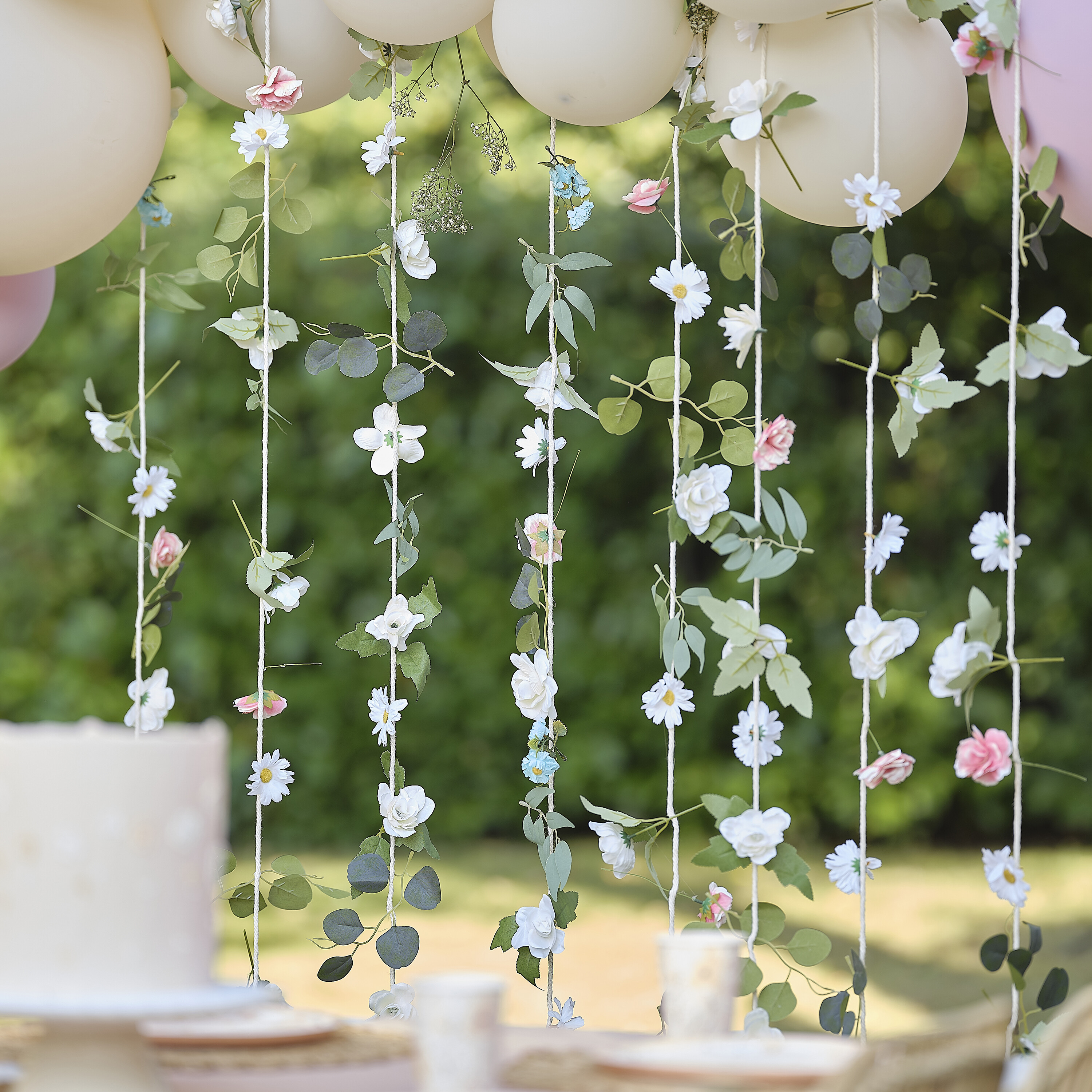 Hanging Flower Curtain Party Backdrop All Sale | Ginger Ray