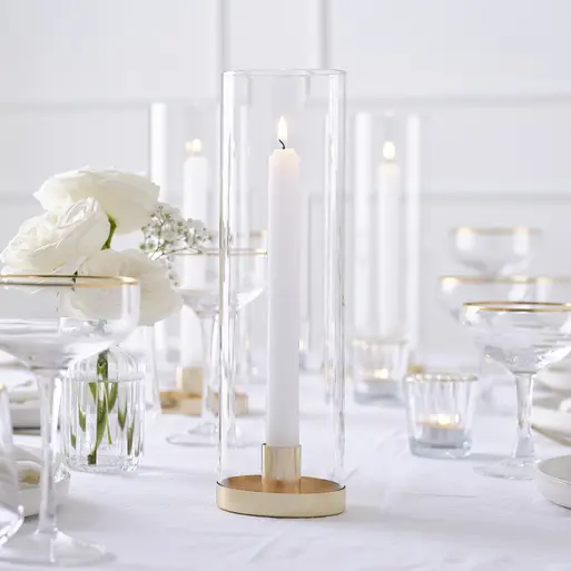 Glass hurricane candle holder store